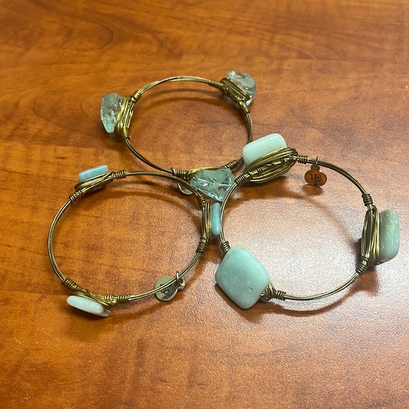 Bourbon and Bowties | Jewelry | Bourbon Bowties Gold Bangles With Aqua ...